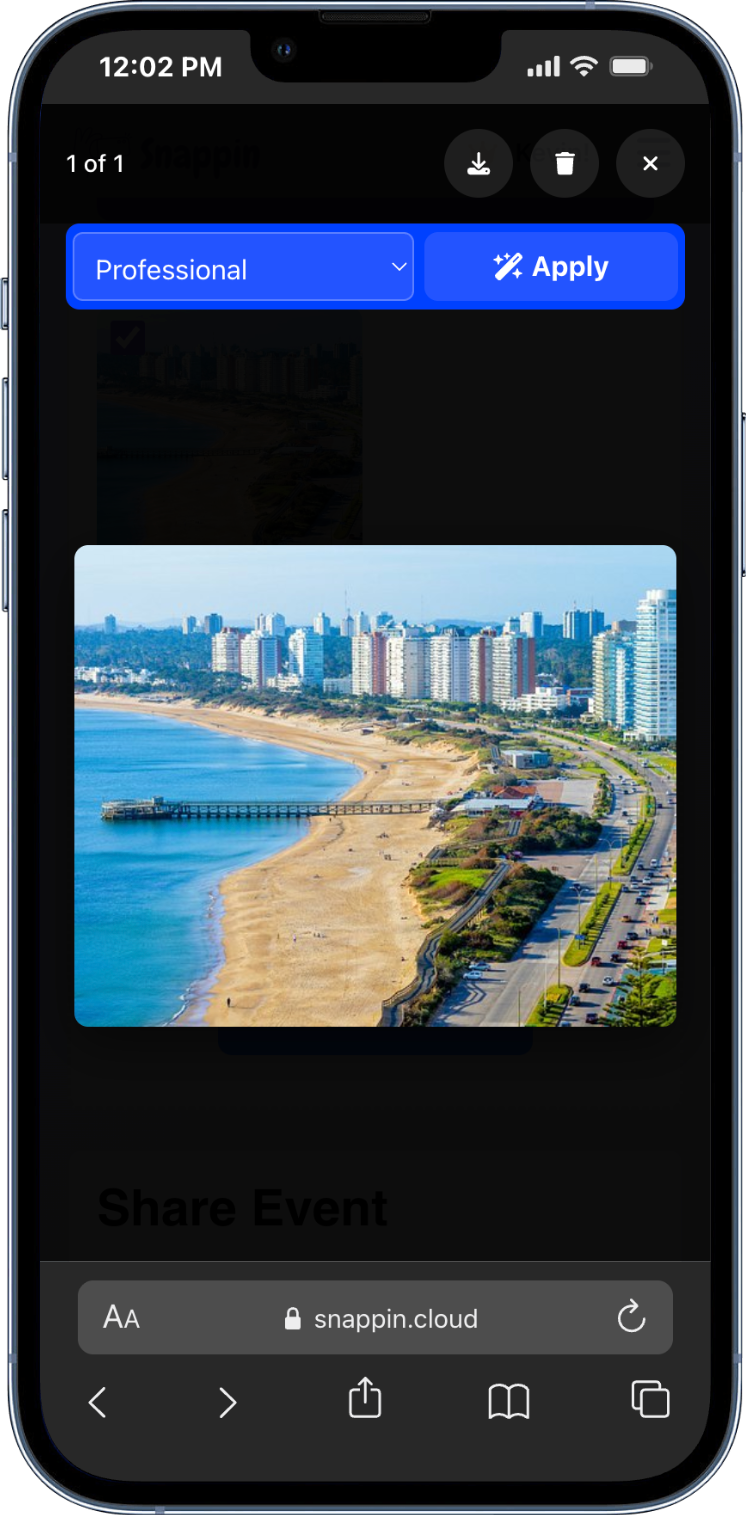 Snappin | Create events and centralize guest photos with Snappin App