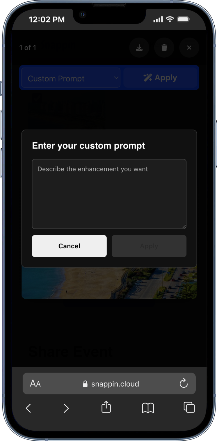 Snappin | Create events and centralize guest photos with Snappin App